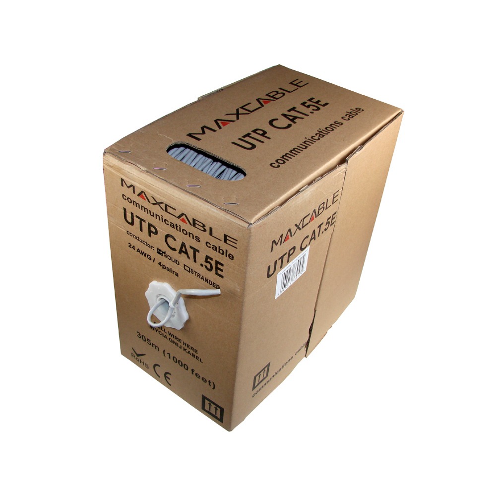 CABO UTP CAT5E U/UTP UNIFILAR MAXCABLE - CABO UTP CAT5